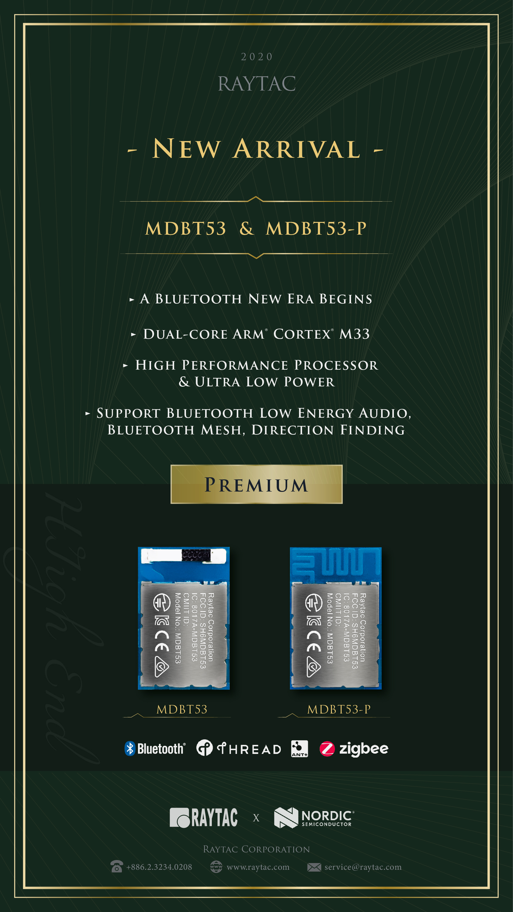 Raytac CorporationWireless Module ManufacturernRF5340 Module, MDBT53 ...